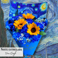 Buquê Noite Estrelada Van Gogh Azul