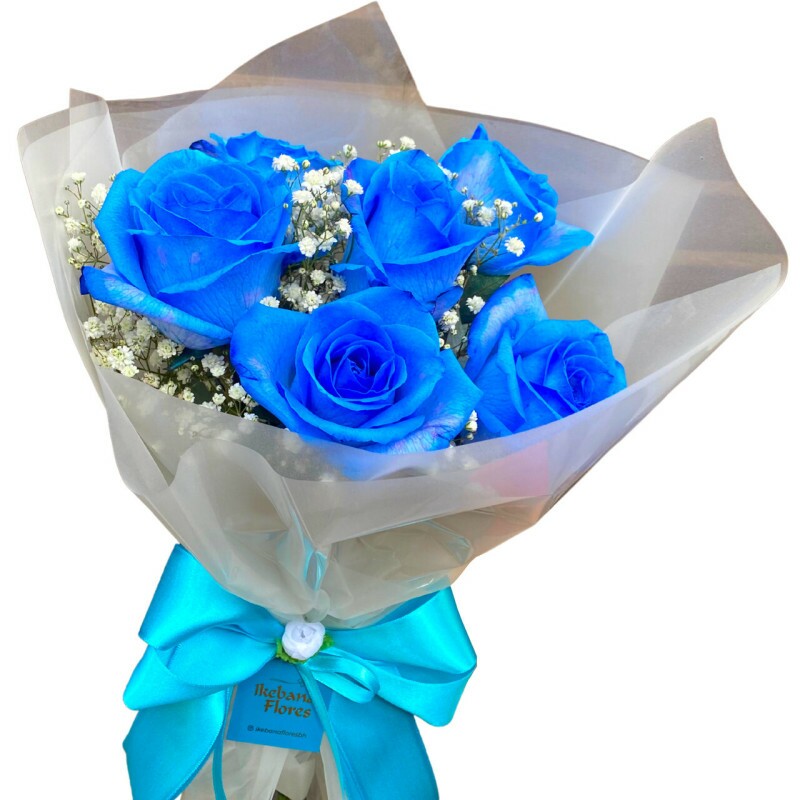 Buquê de 6 Rosas Azul | Ikebana Flores