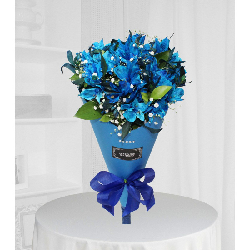 Ramalhete cone astromélia azul | Ikebana Flores